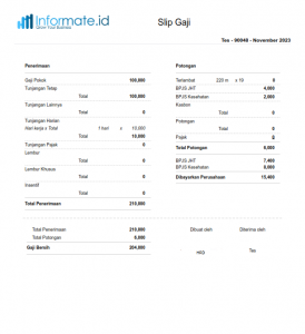 Contoh Slip Gaji Lengkap dengan Format Terbaru – Hrdpintar